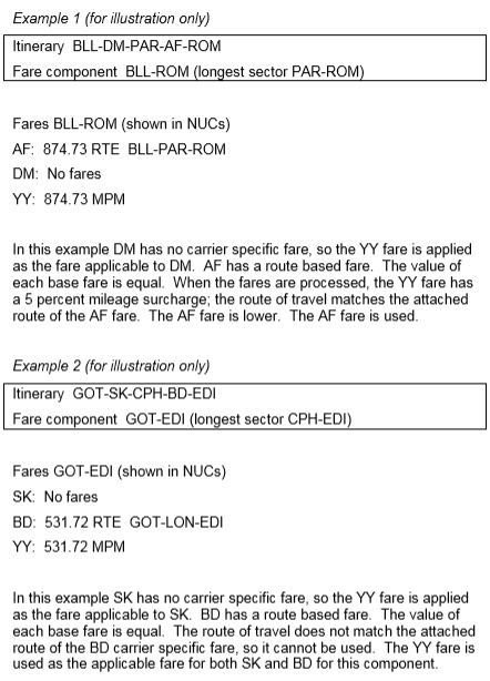 Fare Selection