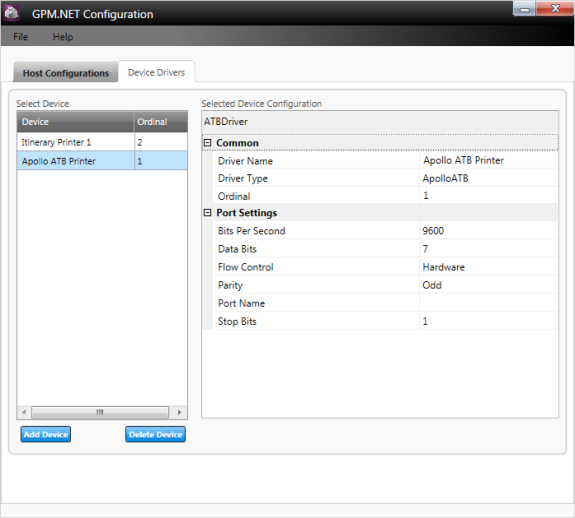 Using the GPM.NET Configuration Window