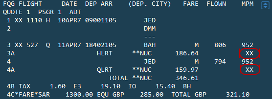 Fare Quote (Pricing)