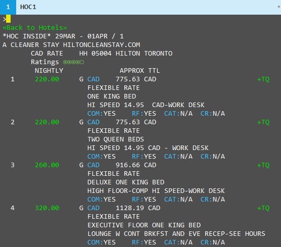 Hotel complete availability