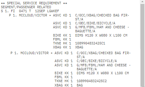 Display ancillary services