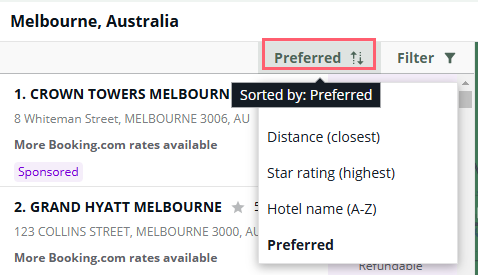 Graphical hotel availability search