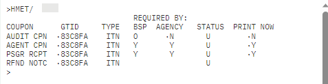 E-ticket interline agreement table