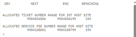 Ticket and invoice tables