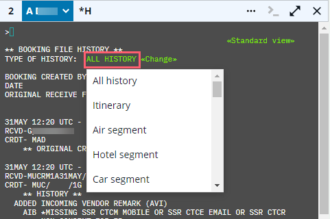 Booking file history