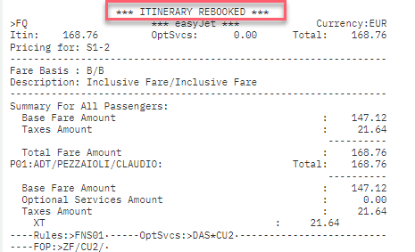 Branded fares information