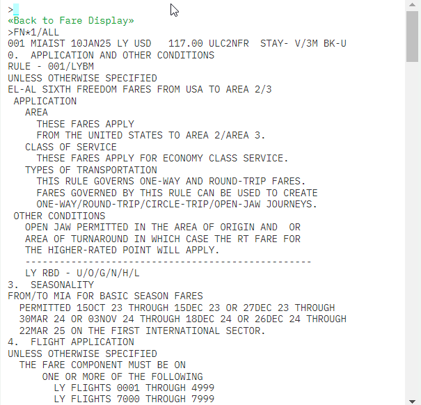International fare display