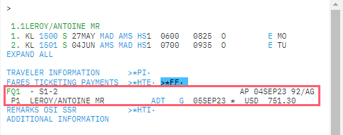 Fare quote alternative